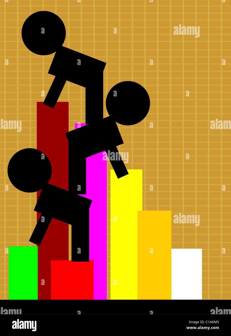 Men and graph Stock Photo - Alamy