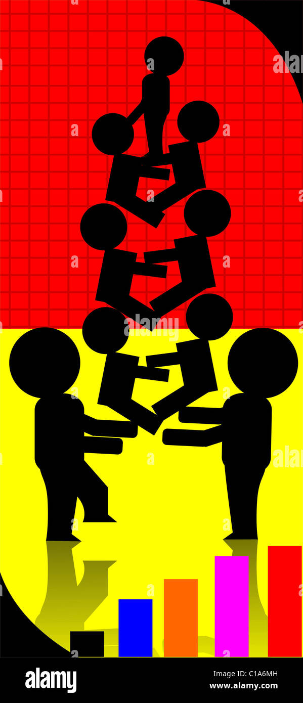 Illustratiohuman pyramid and graph Stock Photo - Alamy