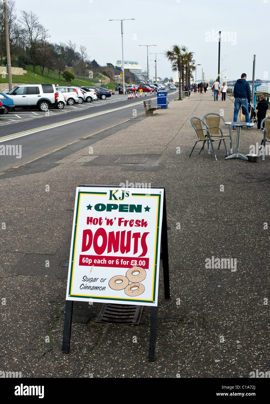 A sign on the pavement on Southend seafront. Photograph by Gordon ...