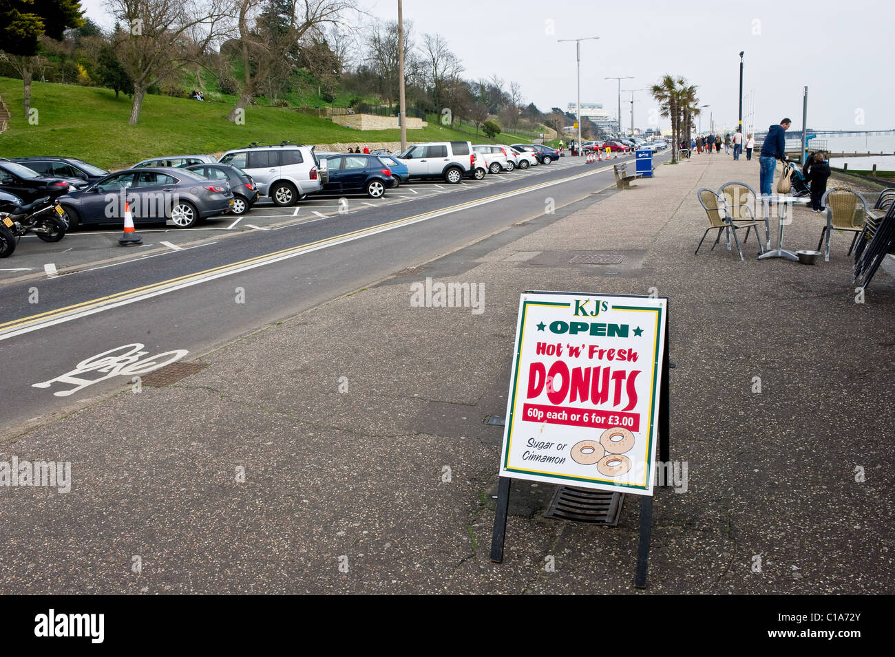 A sign on the pavement on Southend seafront. Photograph by Gordon ...