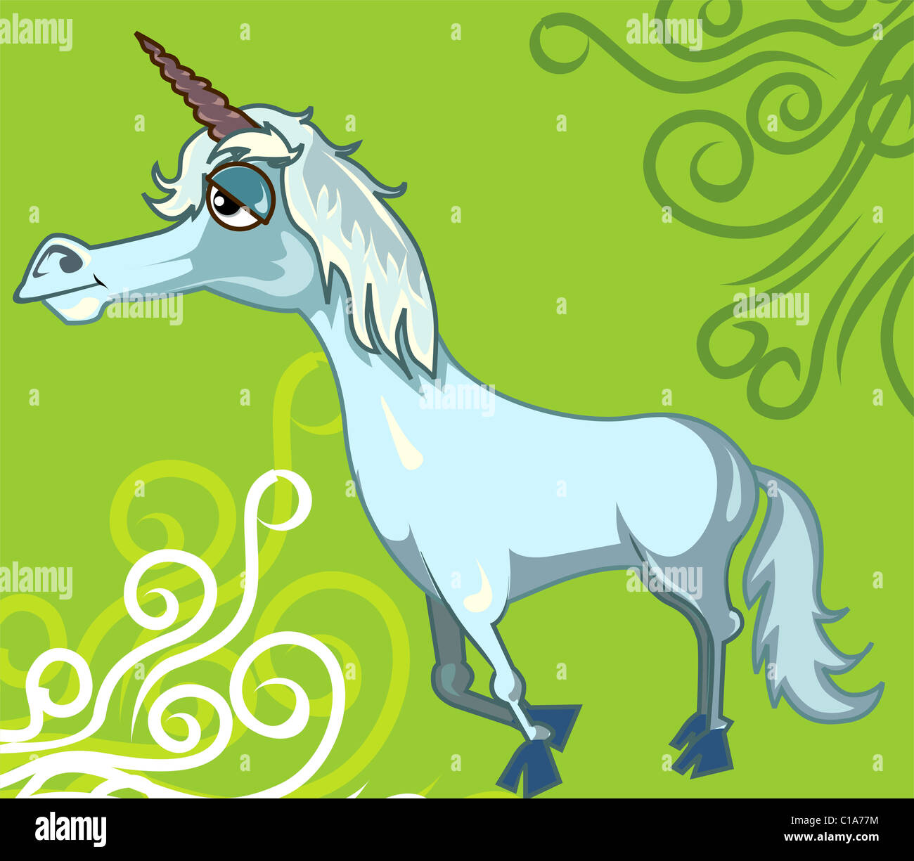 fantasy of a horse with horn Stock Photo - Alamy