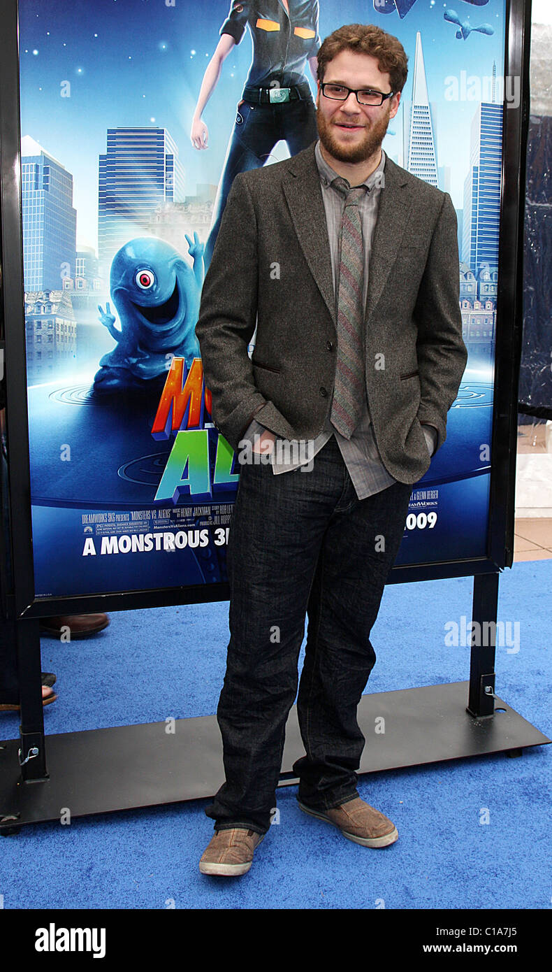 Seth Rogen Los Angeles premiere Monsters Vs Aliens held at the Gibson ...