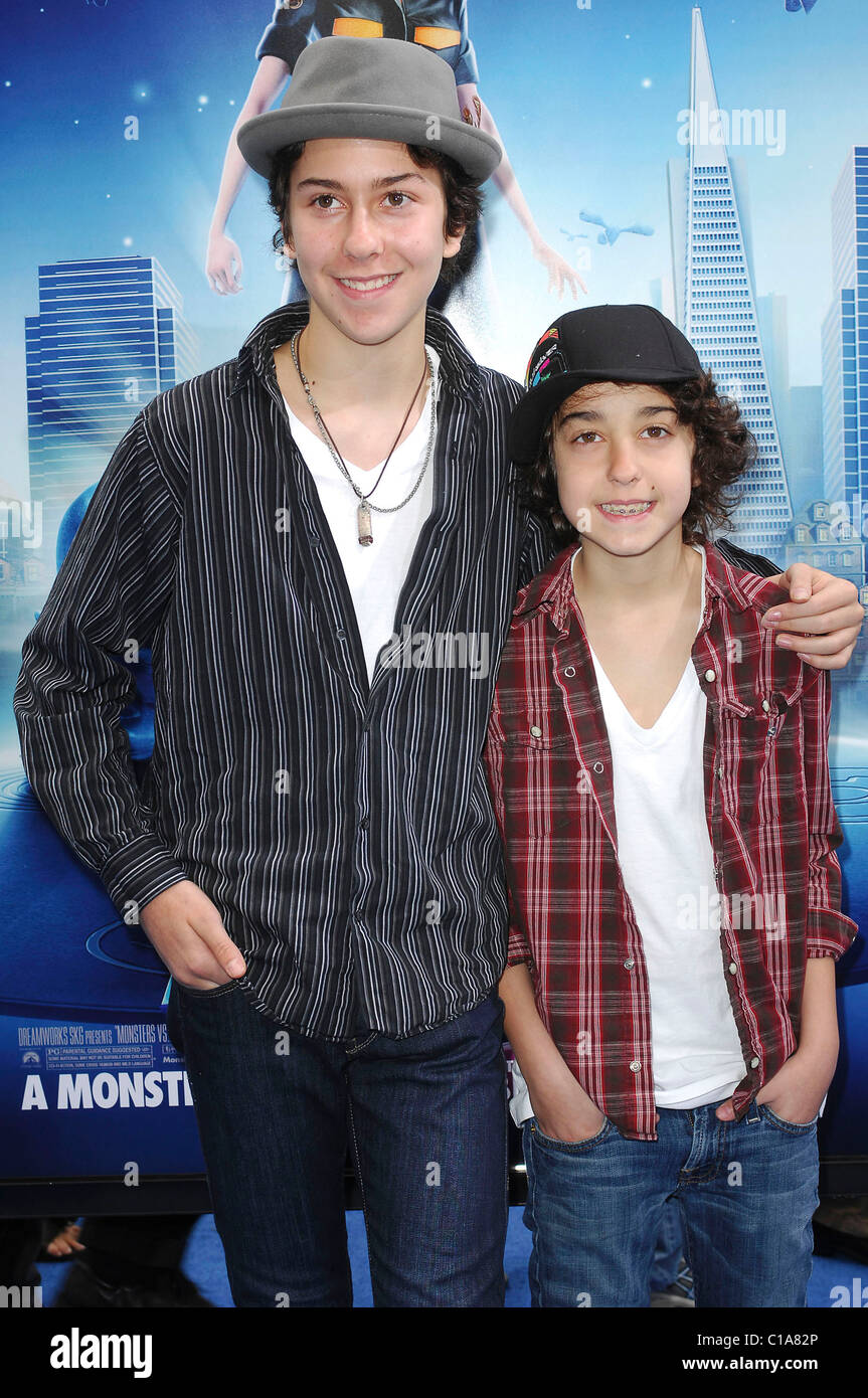 Nat Wolf and Alex Wolf, Los Angeles premiere Monsters Vs Aliens held at ...