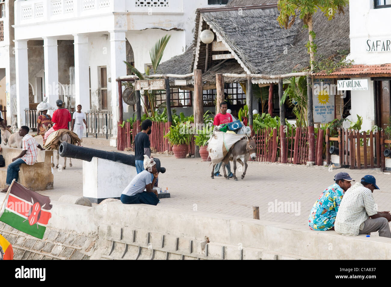 Foreshore scene, Old Stone Town, Lamu, Kenya Stock Photo - Alamy