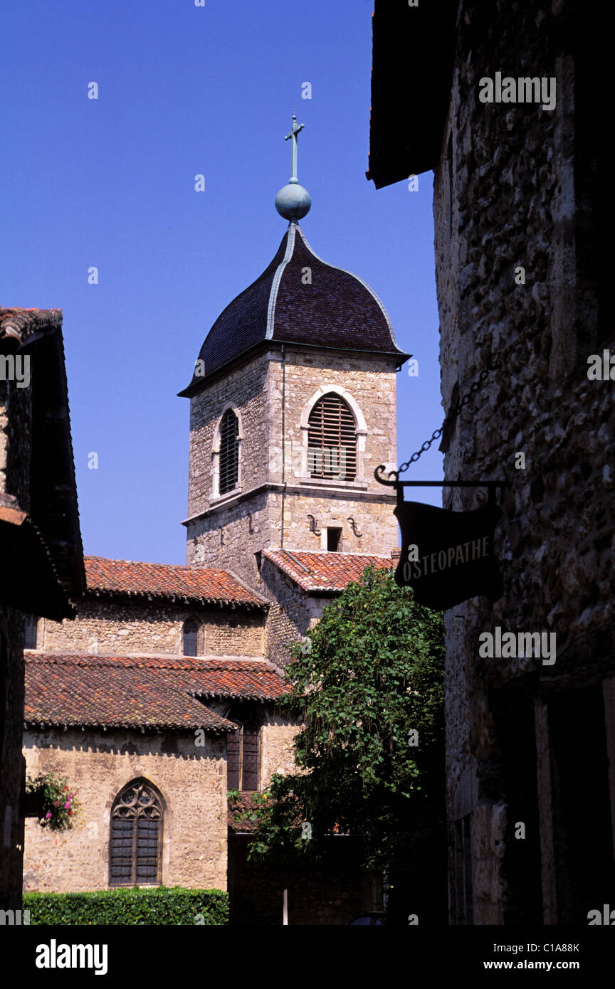 France Ain church in Perouges medieval village labelled Les Plus Beaux ...
