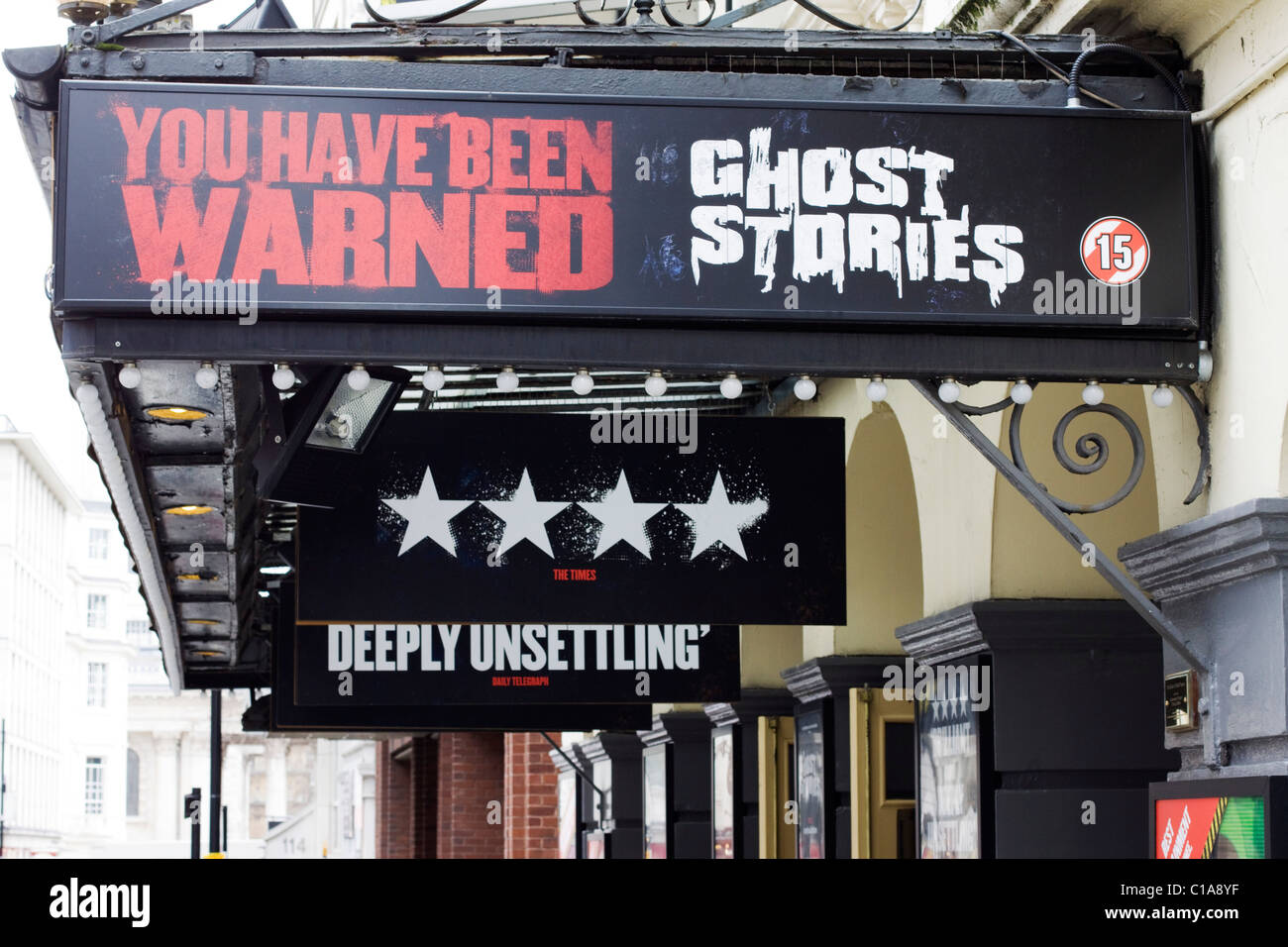 Theater Billboard Advertising Ghost stories Stock Photo - Alamy