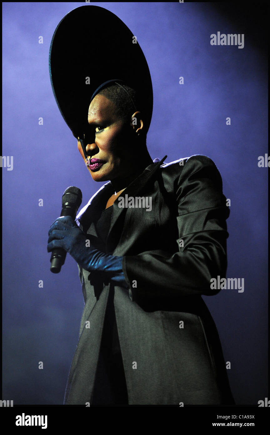 Grace Jones performing live in concert at Grand Rex Paris, France - 22. ...