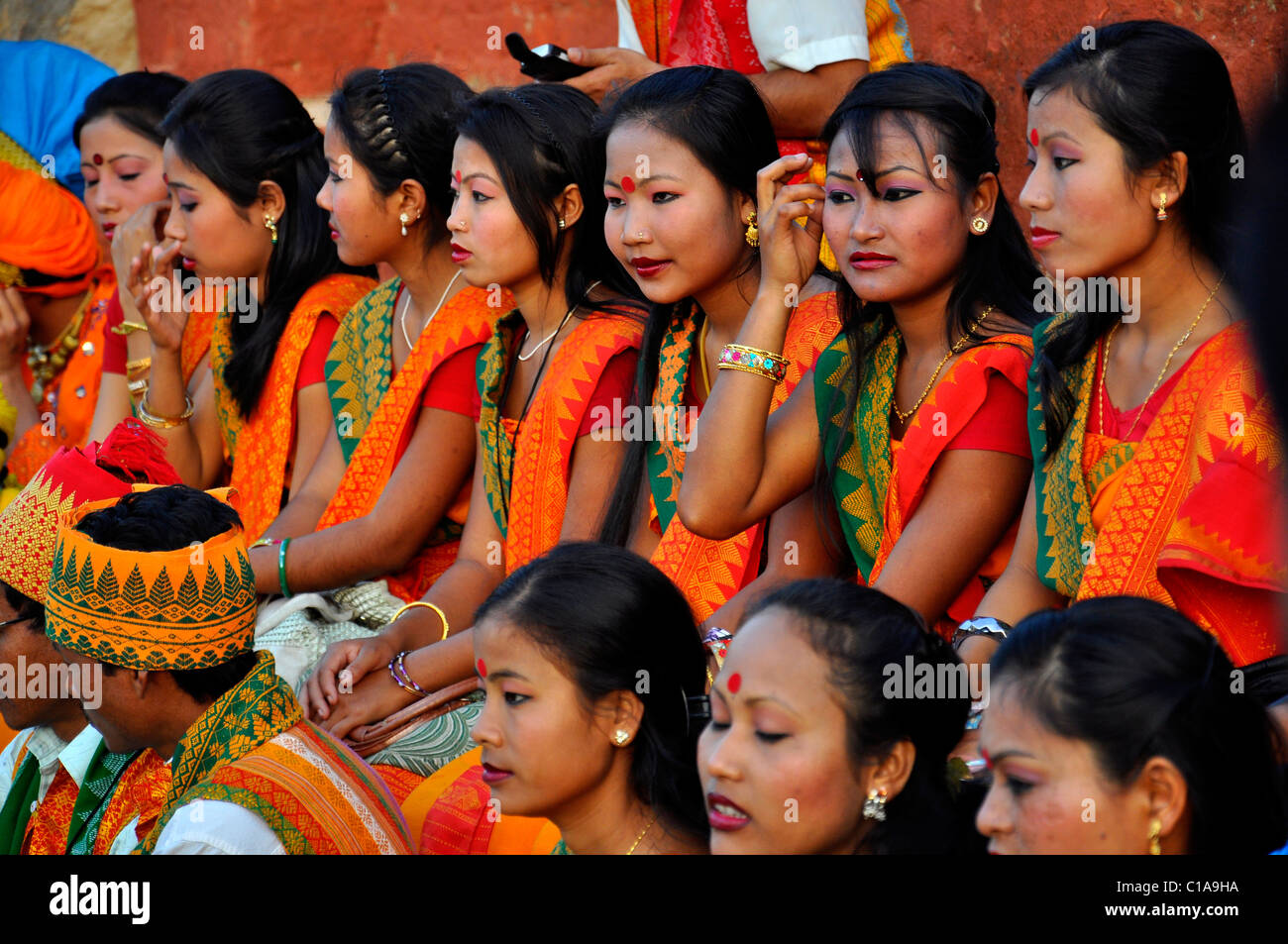 A group of women and men from North East India cultural group Stock ...