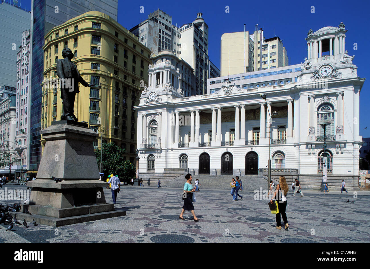 Brazil, Rio de Janeiro, Downtown, Square Floriano, Former Camara ...