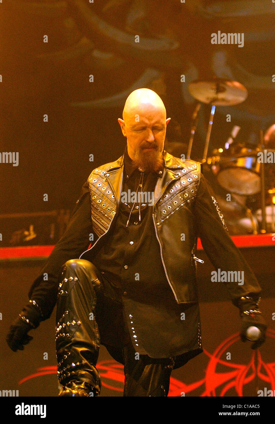 Rob Halford of Judas Priest performing at the Heineken Music Hall ...
