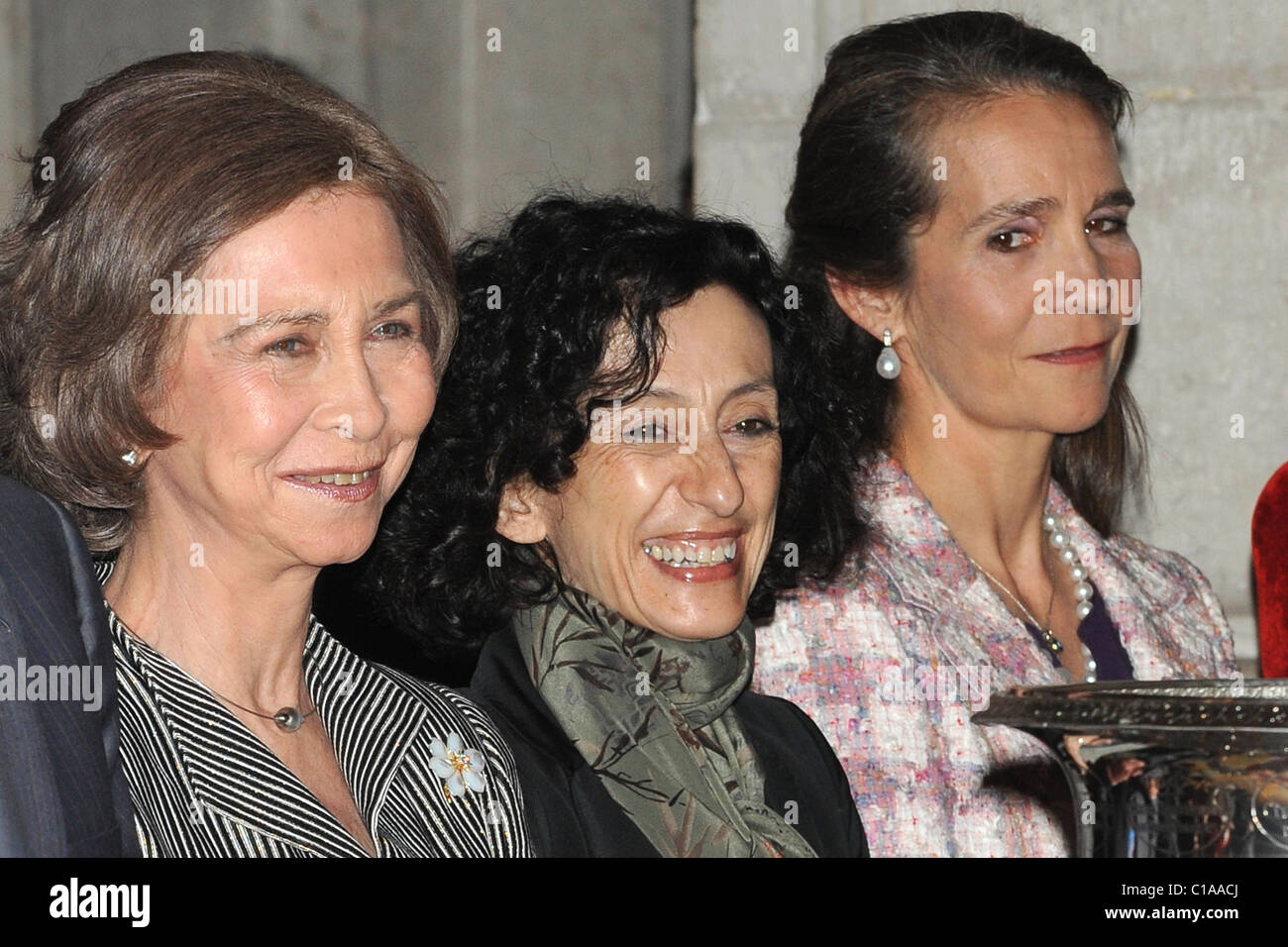 Queen Sofia, Minister of Education Mercedes Cabrera and her daughter ...