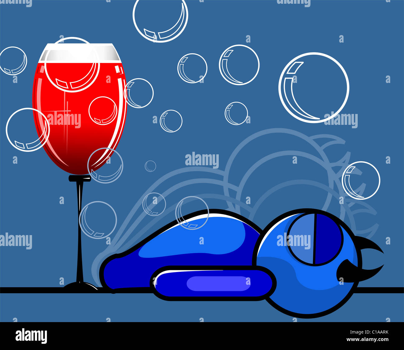 vampire sleeping near his drink Stock Photo - Alamy