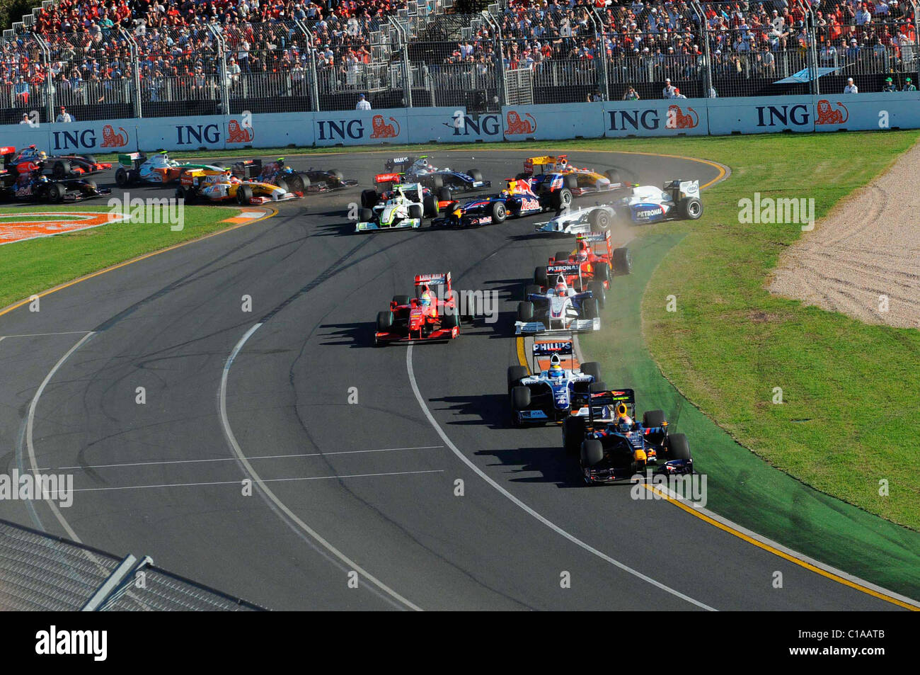 First corner accident The Melbourne Grand Prix Melbourne, Australia ...
