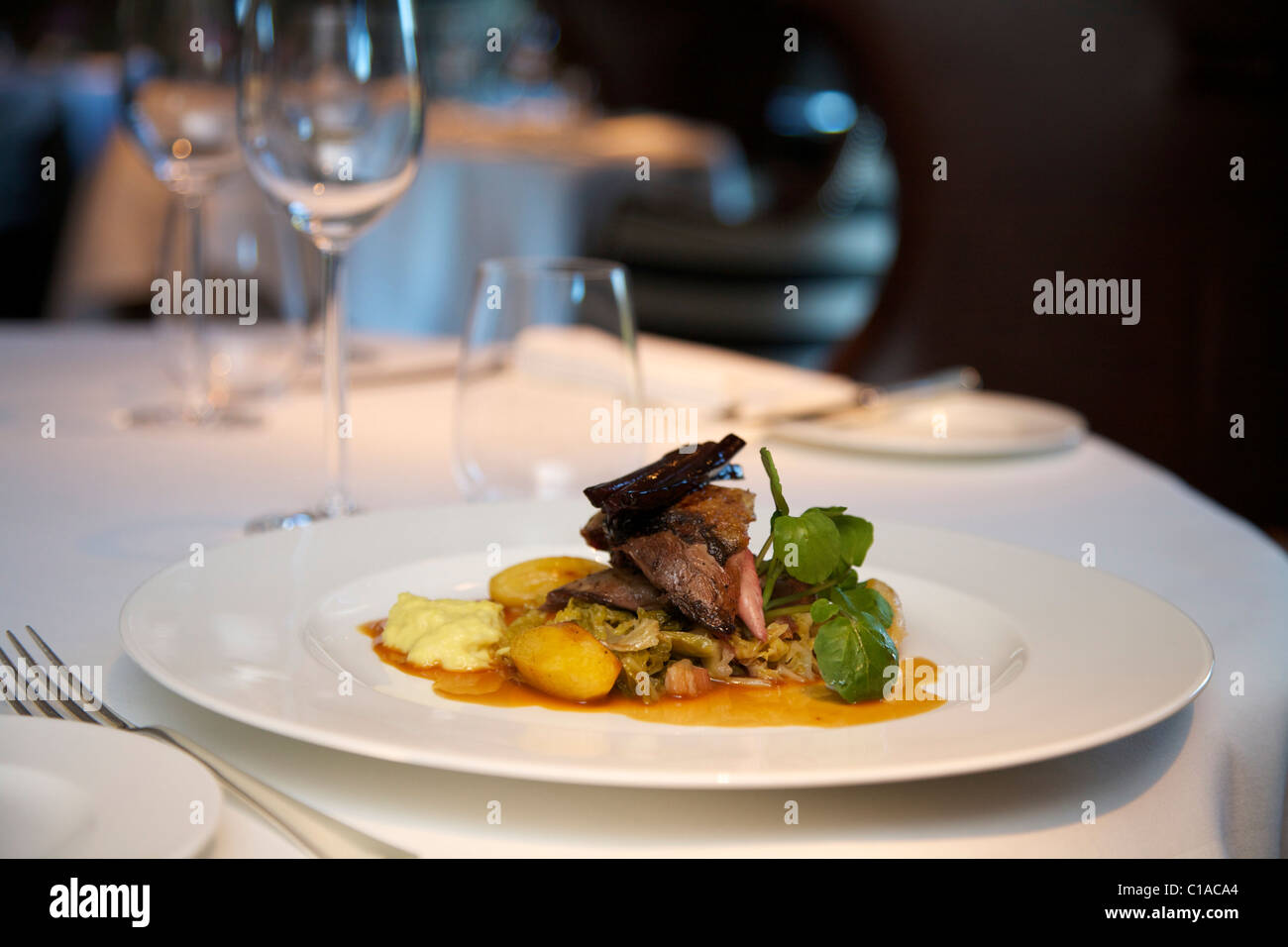 A meal of pheasant in a restaurant Stock Photo - Alamy
