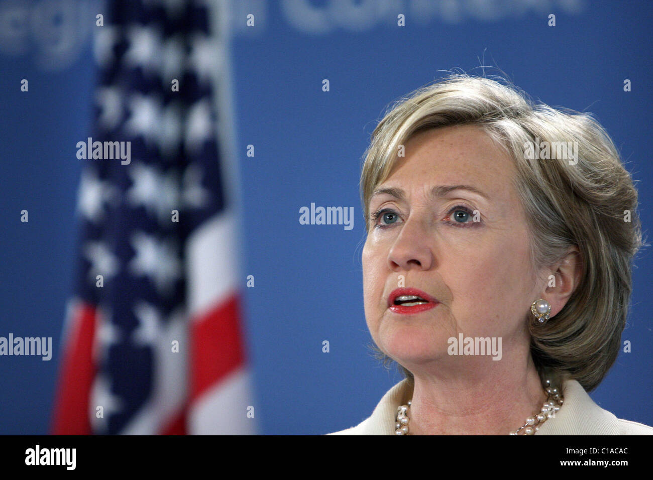 United States Secretary of States Hillary Clinton gave a press ...