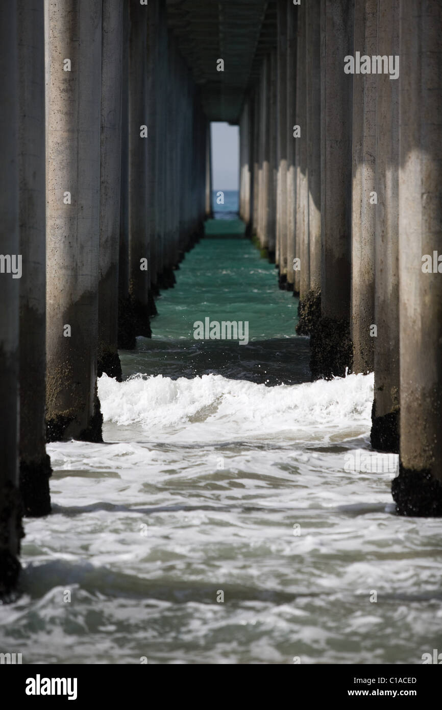 View underneath pier Stock Photo - Alamy