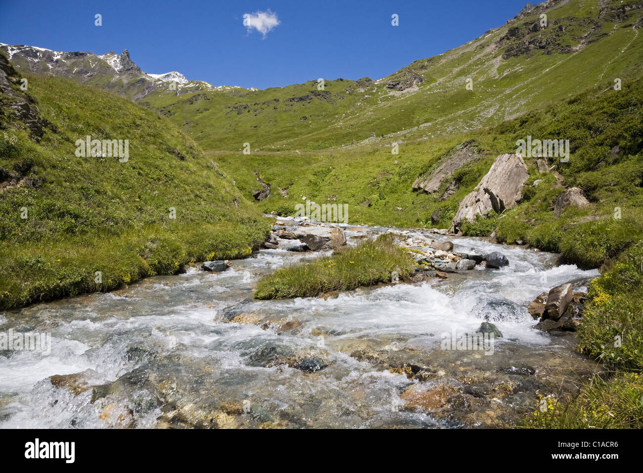 Mountain stream in the Alps Stock Photo - Alamy