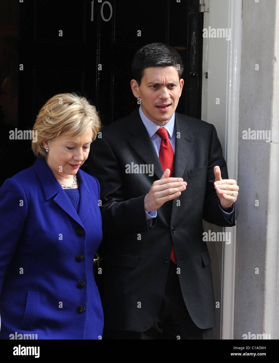 Hilary Clinton and David Miliband Leave 10 Downing Street after having ...