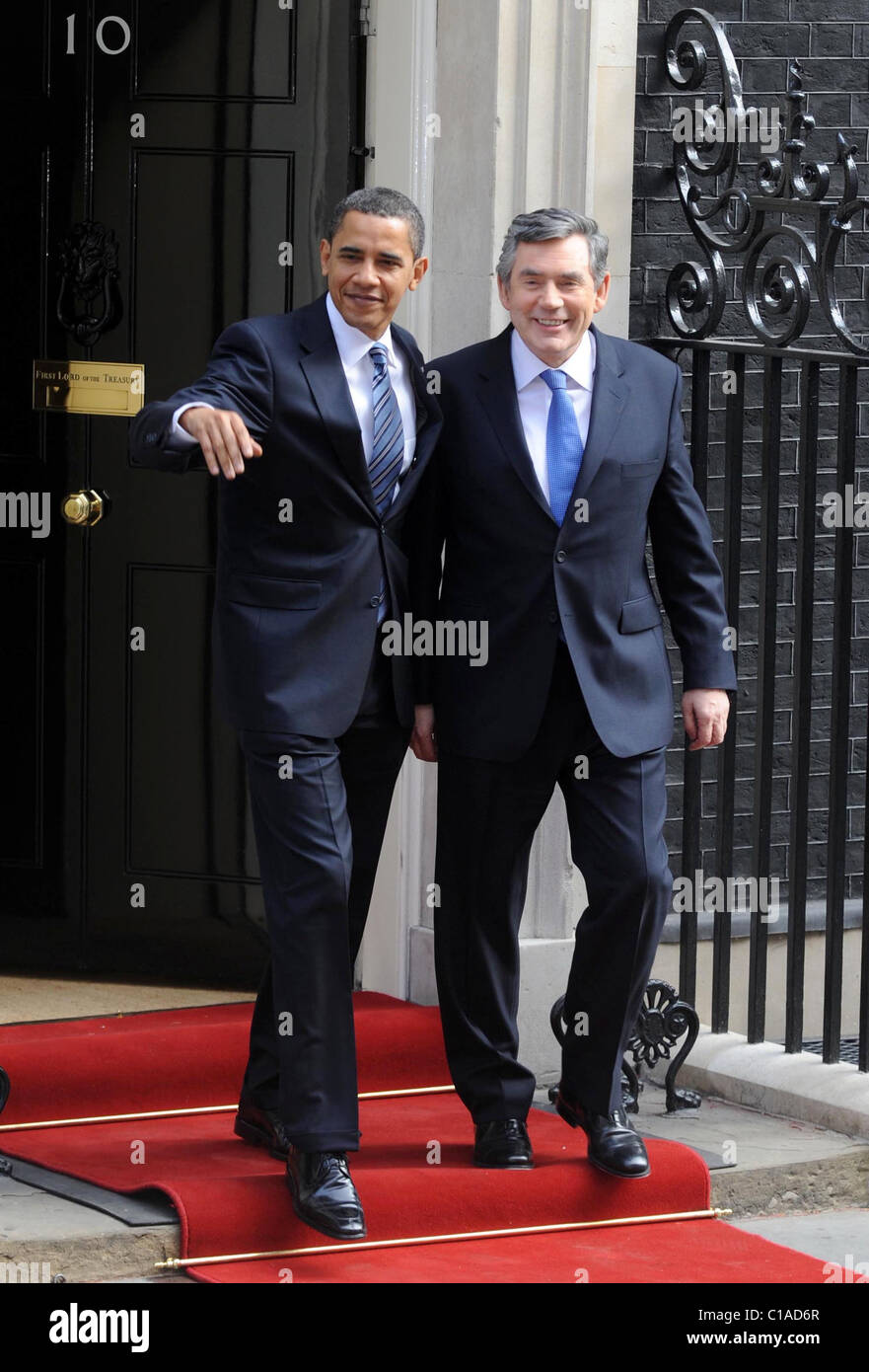 US President Barack Obama and PM Gordon Brown Leave 10 Downing Street ...