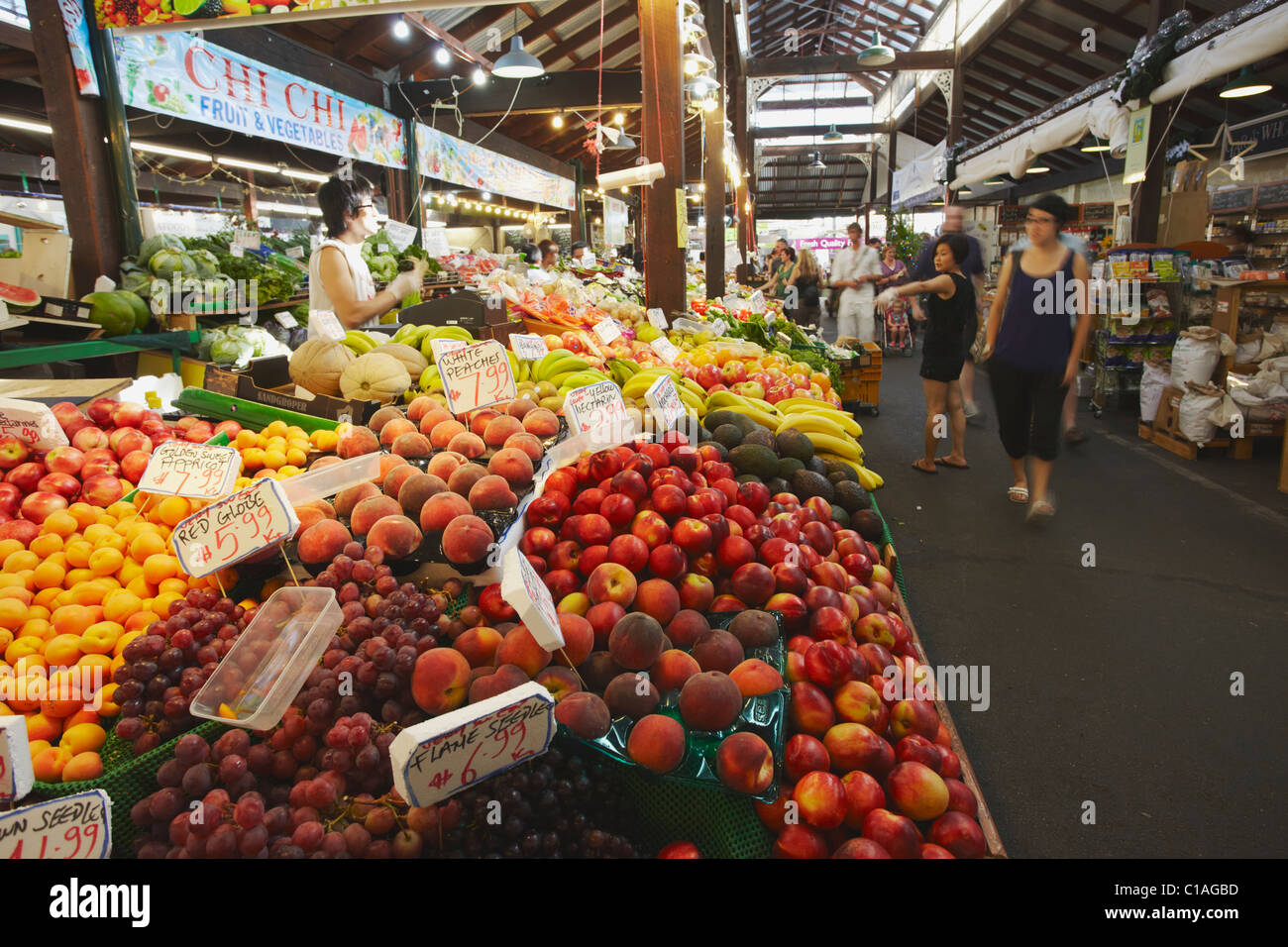 Fruit stalls in Fremantle Market, Fremantle, Western Australia ...