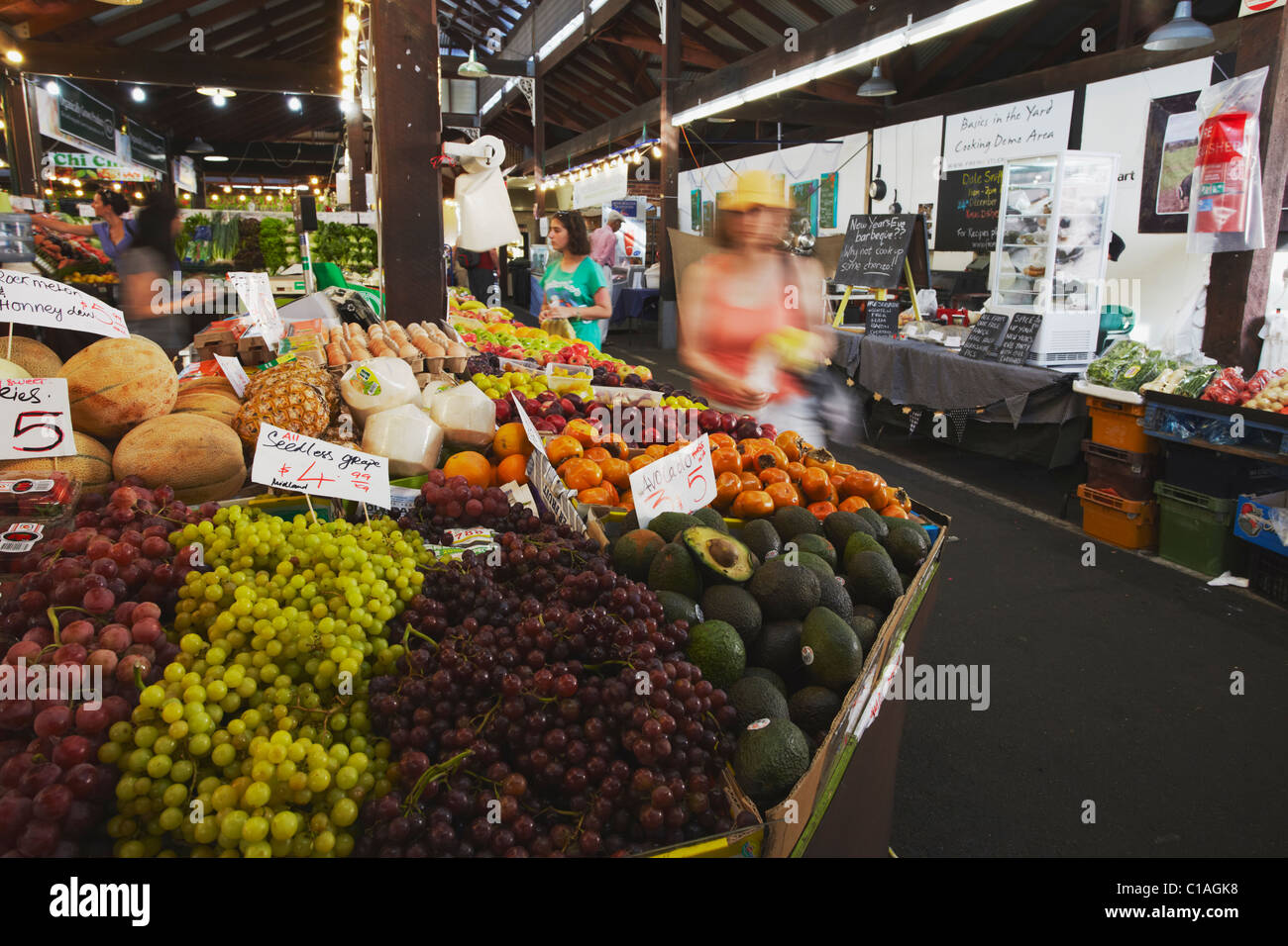 Fruit stalls in Fremantle Market, Fremantle, Western Australia ...