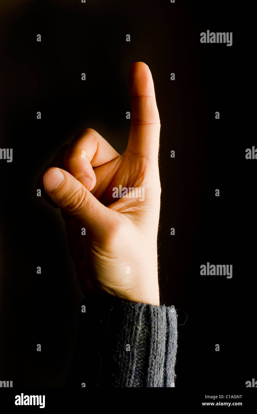 male hand pointing finger gesture Stock Photo - Alamy