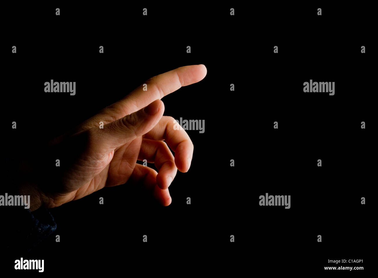 male hand in a pointing gesture Stock Photo - Alamy