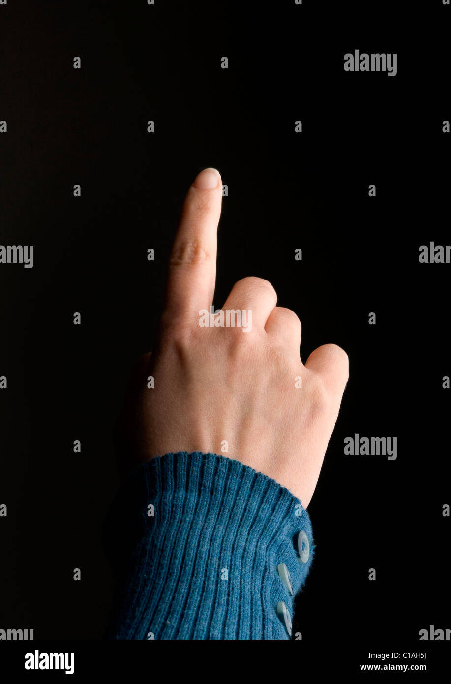 female hand pointing gesture Stock Photo - Alamy