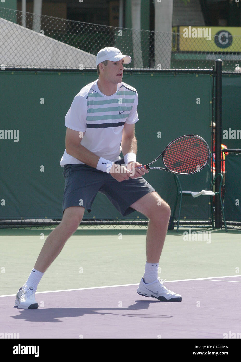 John Isner Practice for the Sony Ericsson Open Key Biscayne, Florida ...
