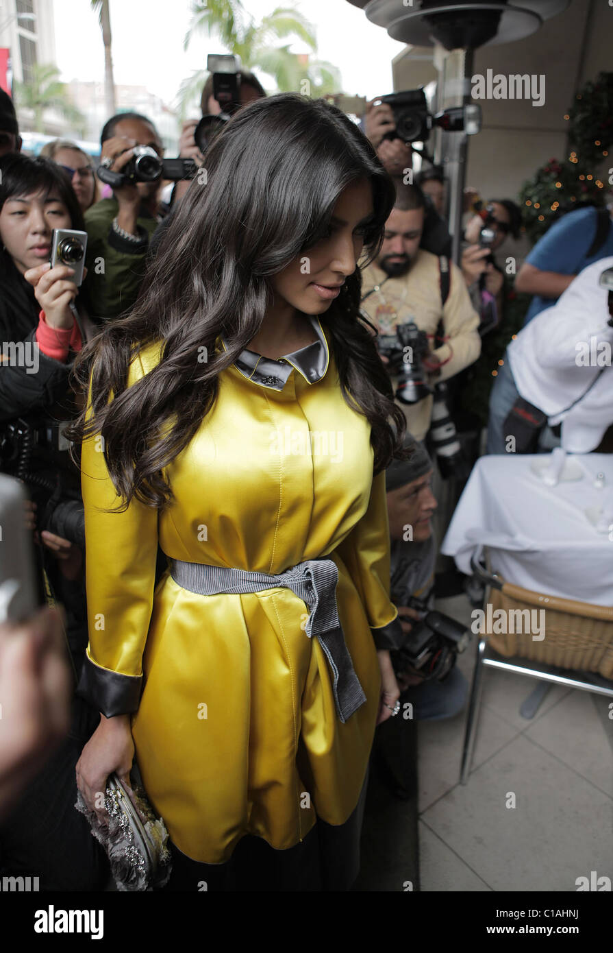 Kim Kardashian on the set of a photo shoot on Rodeo Drive Los Angeles ...