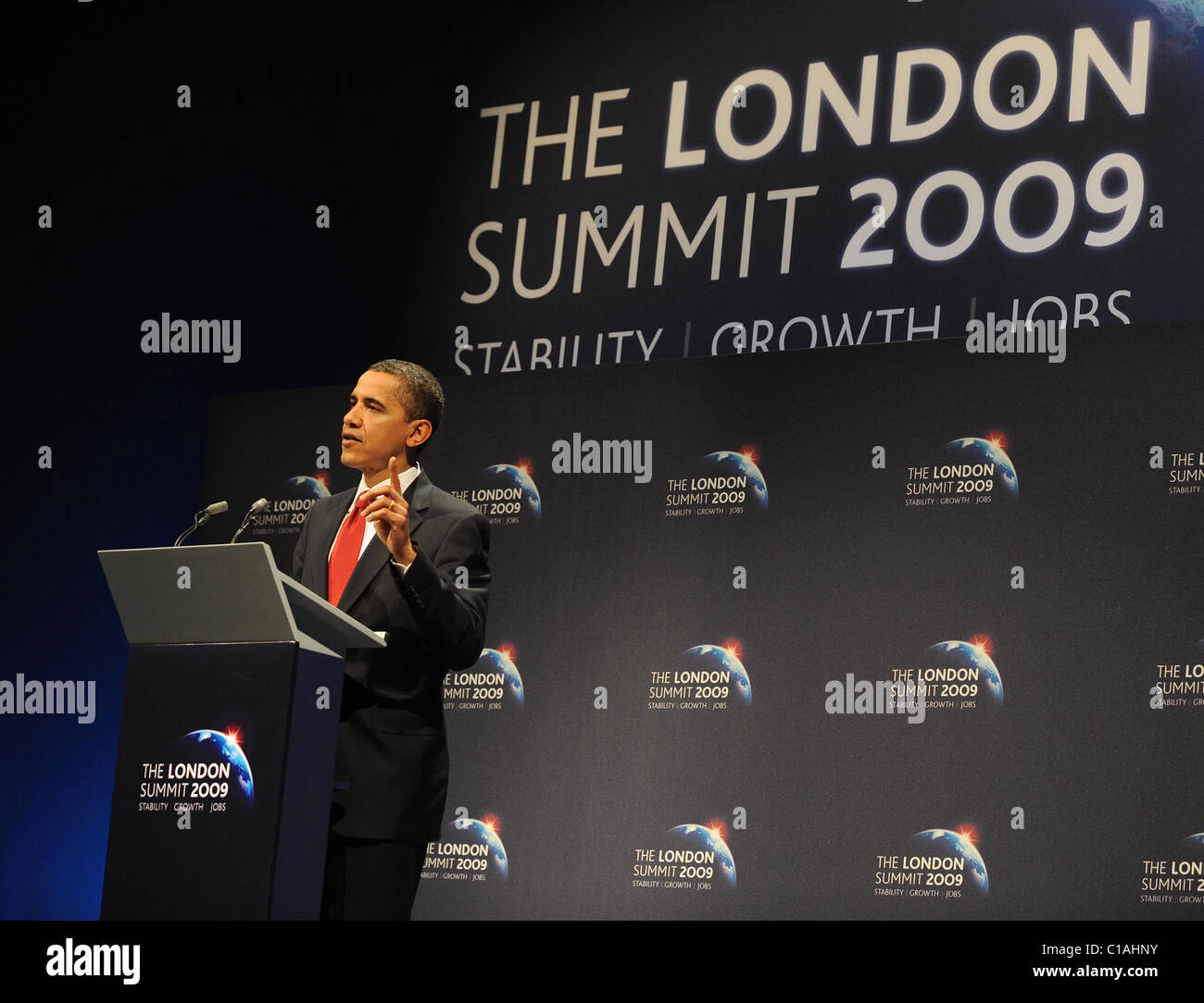 Barack Obama, at the press conference for the G20 Summit at Excel ...