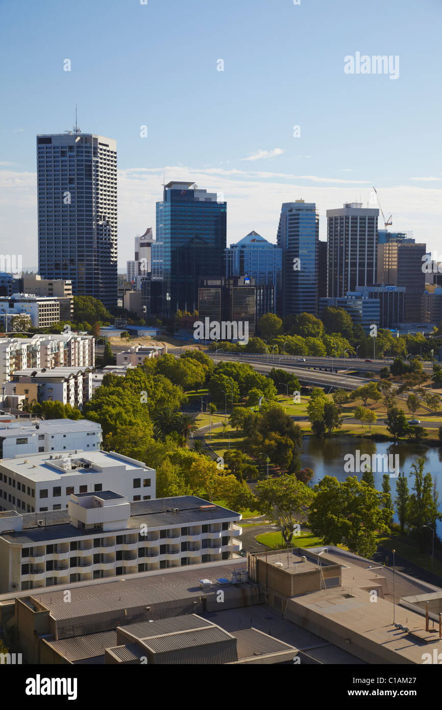 Skyscrapers in downtown Perth, Western Australia, Australia Stock Photo ...