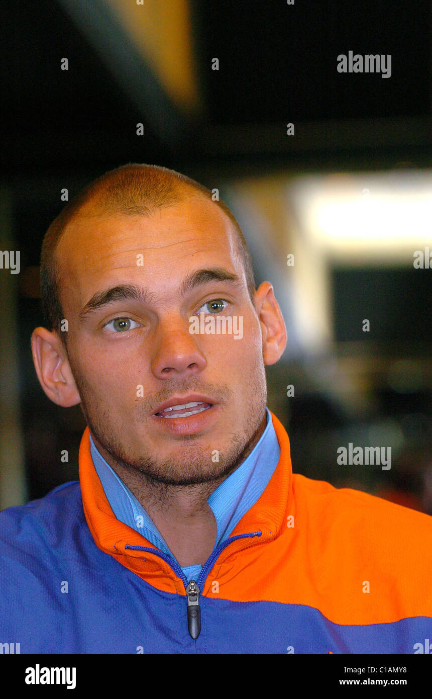 Wesley Sneijder The Dutch national football squad hold a press ...