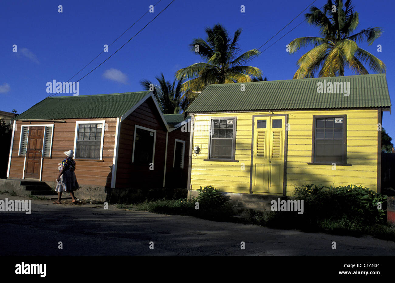 Barbados Island, creole houses Stock Photo - Alamy