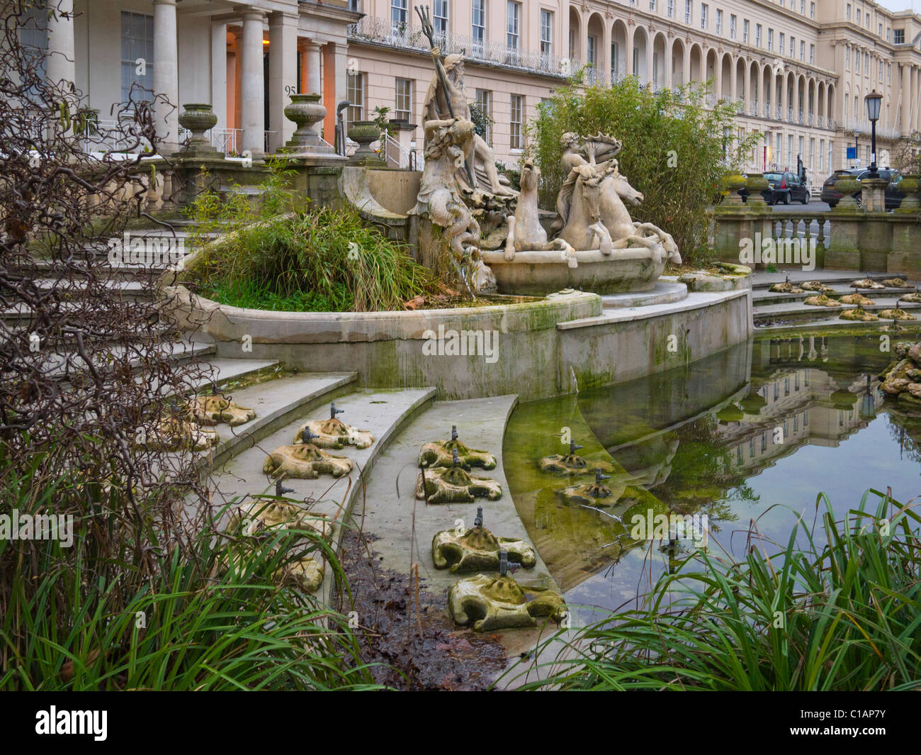 Neptune Fountain (1893), Cheltenham, Gloucestershire, UK Stock Photo ...