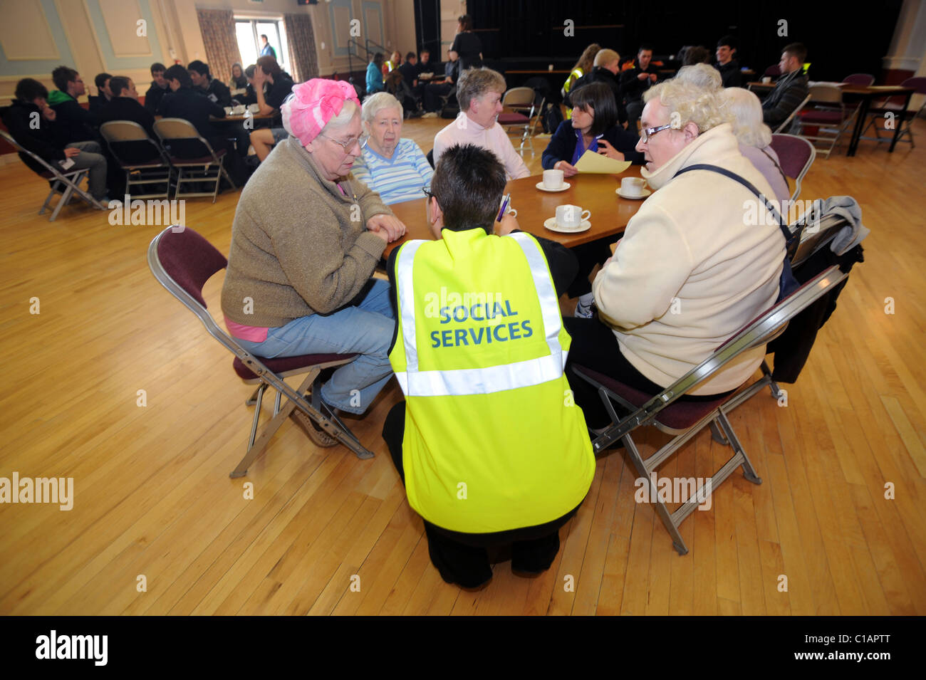 Victims gather in Uckfield Civic Centre during Operation Watermark a ...