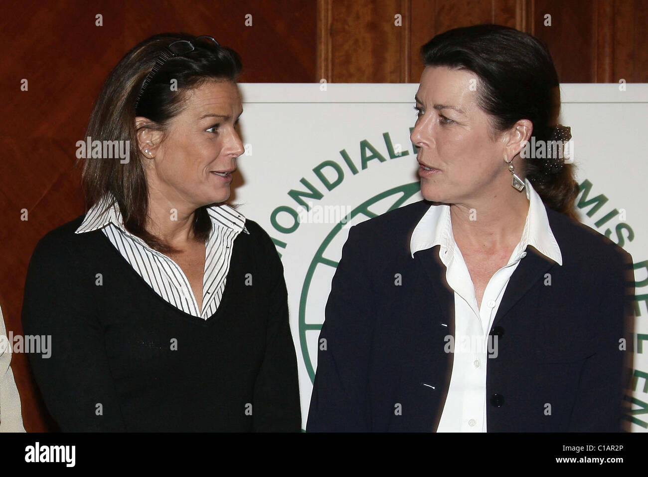 Princess Caroline and Princess Stephanie of Monaco sign the Amade ...