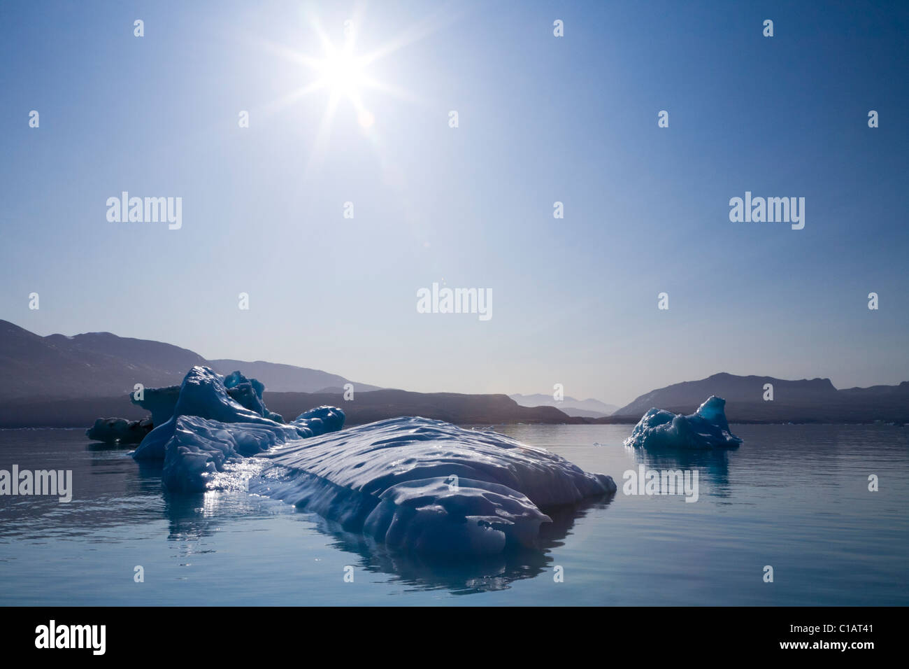 Icebergs floating in a fjord, South Greenland Stock Photo - Alamy