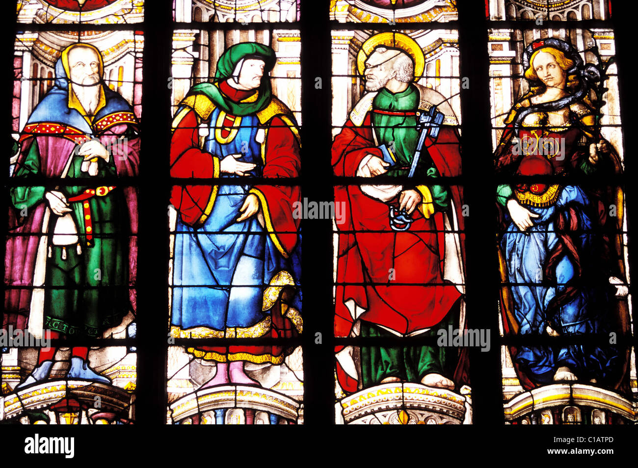 France, Gers, Auch, Sainte Marie cathedral, Arnaud de Moles' stained ...