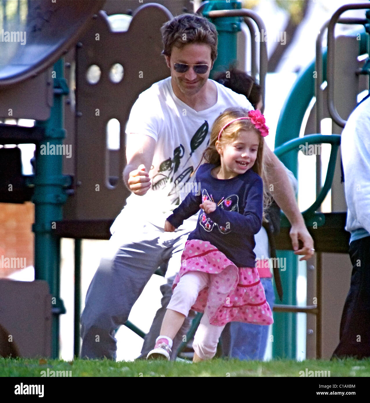 Actor Breckin Meyer plays the doting father as he spends the day with ...