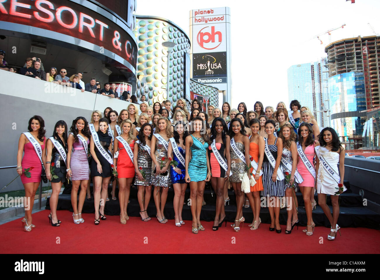 The 2009 finalists with Miss USA 2008 Crystal Stewart Planet Hollywood ...