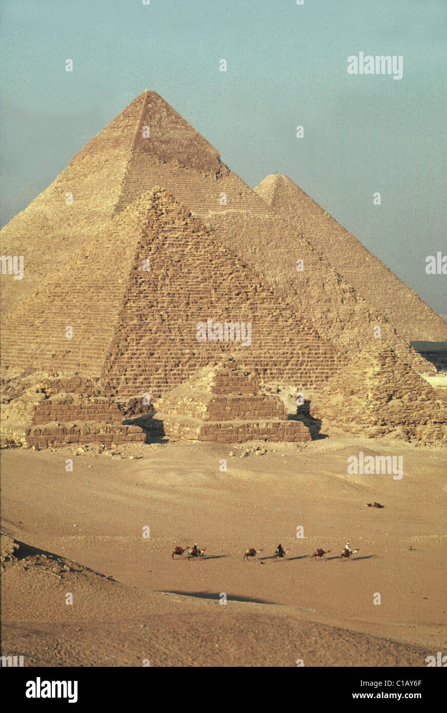 The Pyramids of Giza, one of the seven wonders of the ancient world ...