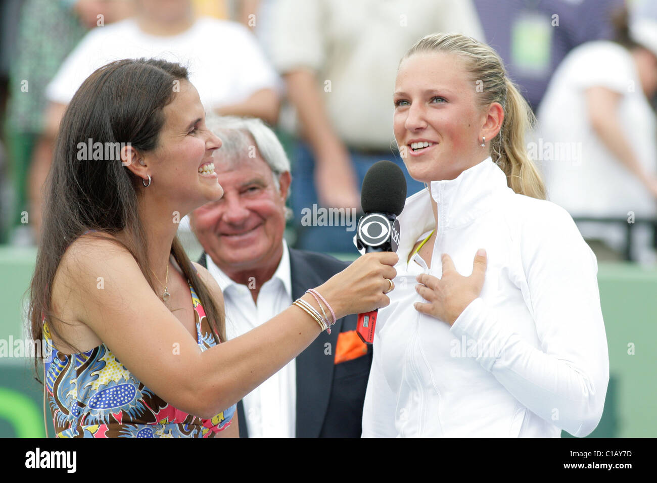 Victoria Azarenka during the women's trophy presentation on Day 13 of ...