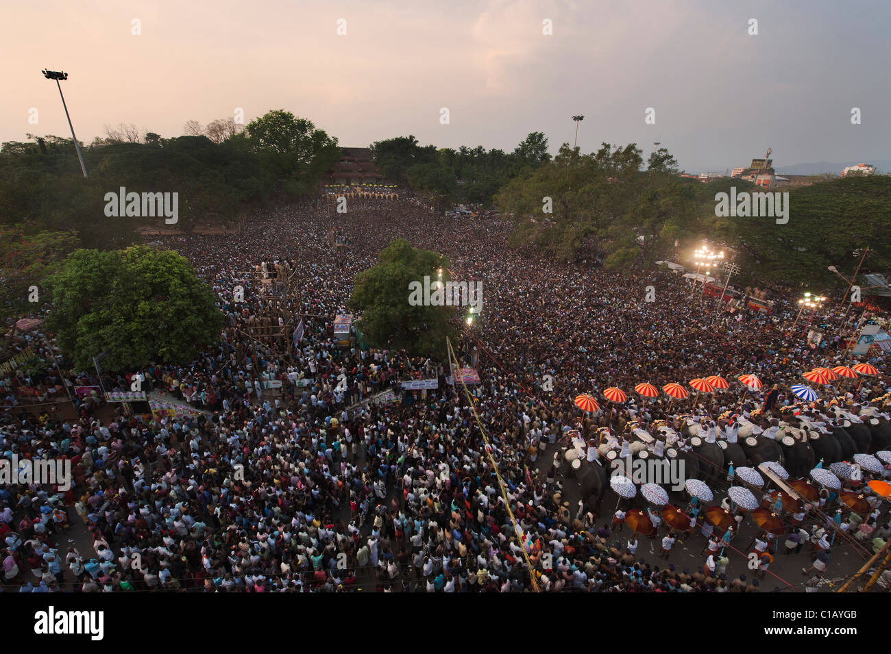 Kudamattam competition, Thrissur Pooram festival, Thrissur, Kerala ...