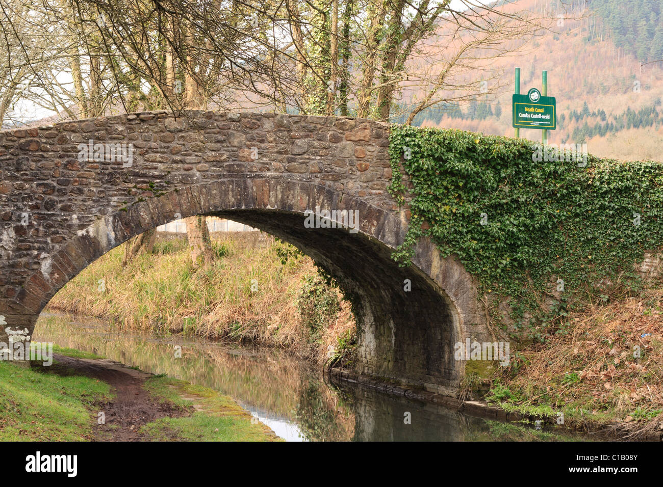 Bridge rheola lock neath canal hi-res stock photography and images - Alamy