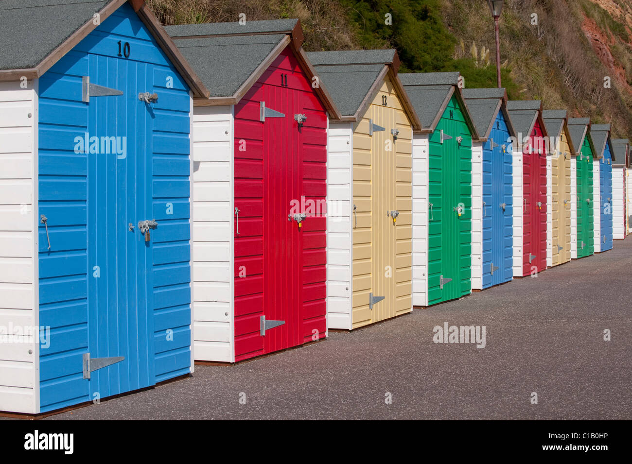 Beach Huts at Seaton, Dorset, UK Stock Photo - Alamy