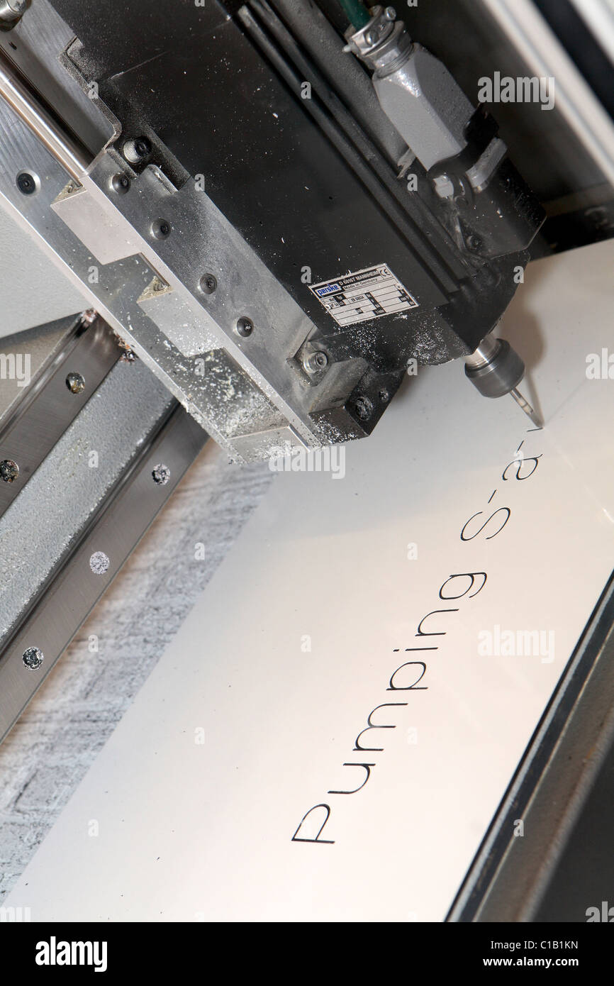 Sign etching machine Stock Photo - Alamy