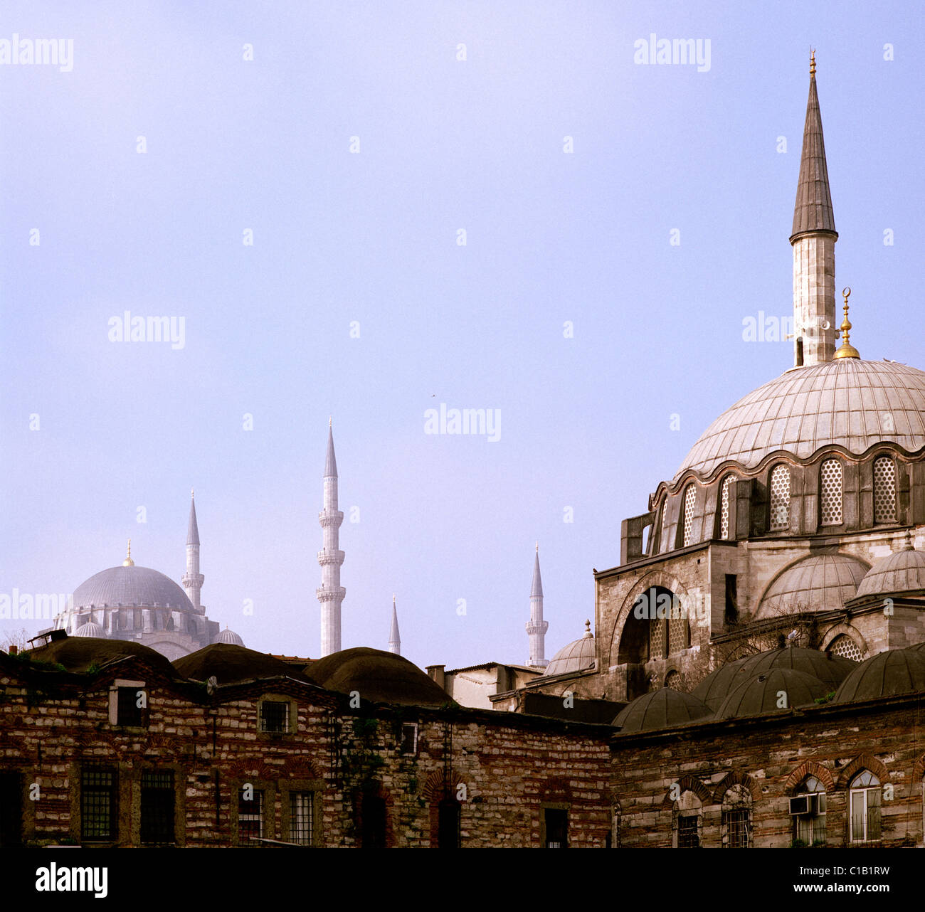 The Rustem Pasa Mosque and in the background is the Suleyman Mosque in ...