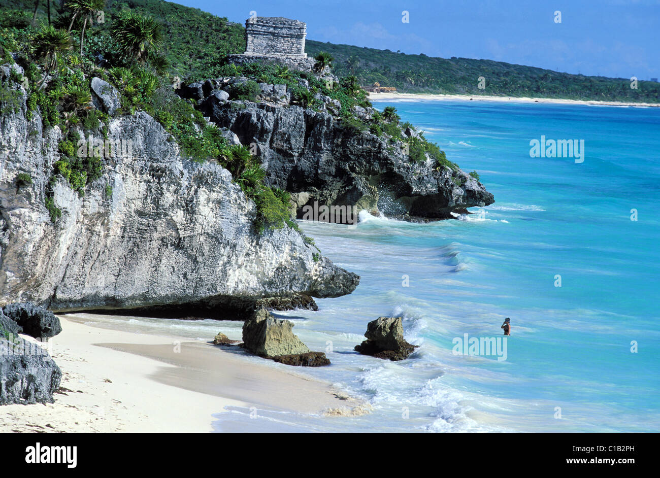 Mexico, Quintana Roo State, Riviera Maya, Tulum Mayan site Stock Photo ...
