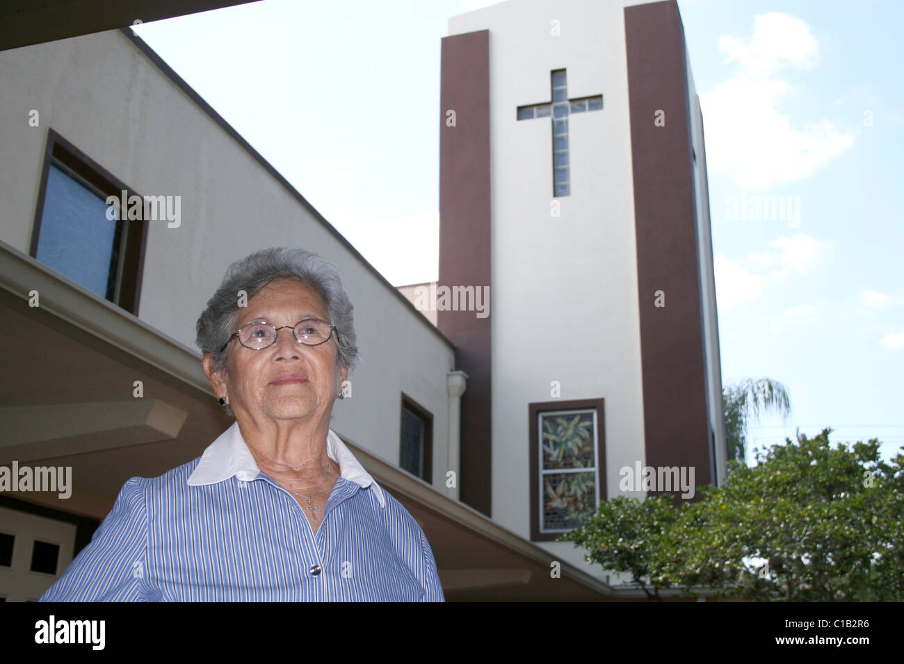 senior woman at church Stock Photo - Alamy